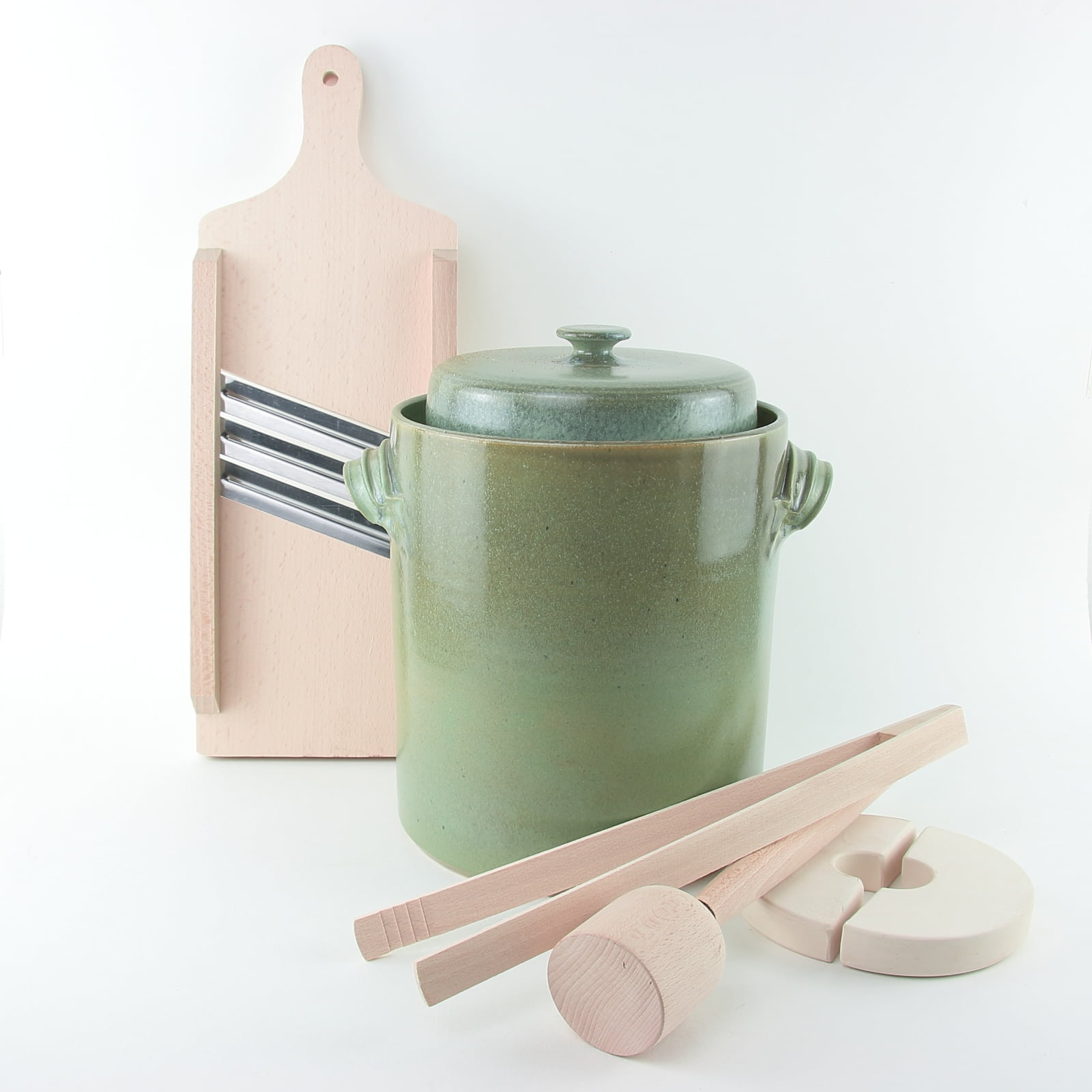 Sauerkraut Making Crocks with Wooden Tools | The Last Preserve